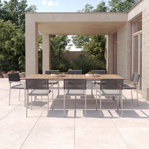 Baki Gartenlounge | 6 Personen | Teakholz Ablageflächen | Taupe
