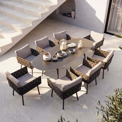 Baki Lounge - Edelstahl Lounge mit Teakholz | living-zone.de
